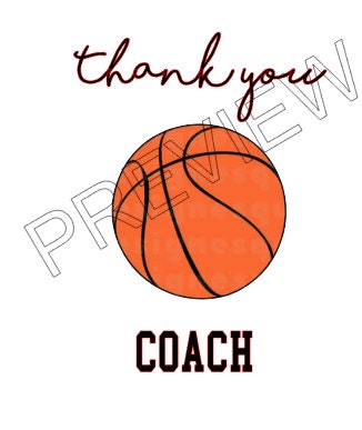 Thank You Basketball Coach Card| Printable| Instant Download - Etsy