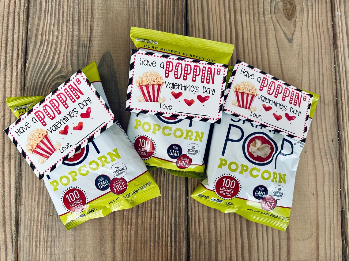 Popcorn Valentine Day Class Printable Easy Valentine Printable Non ...