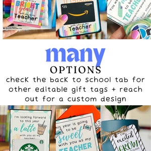 Latte Gift Card Teacher Printable| First Day of School| Meet the ...