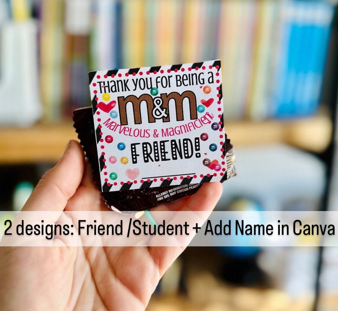 M&M Valentine Class Treat| Preschool Valentine Gift| Digital Card ...