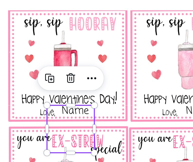 Stanley Tumbler Quencher Cup Valentine Editable Printable| Stanley ...