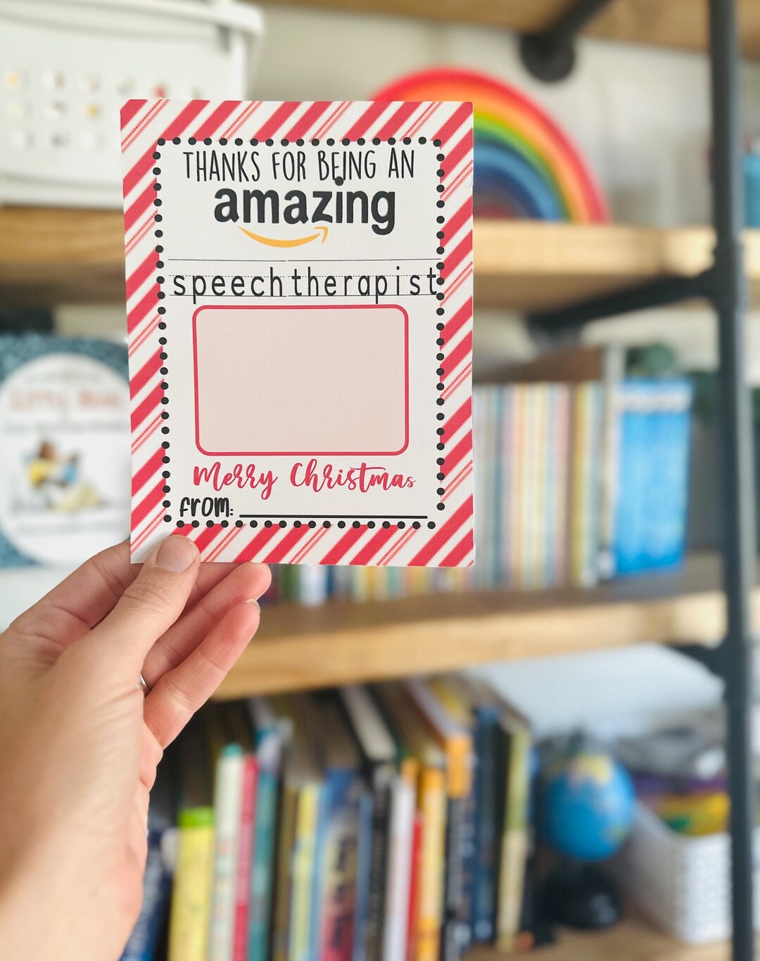 Speech Therapist Christmas Gift Card Holder | Printable Teacher Gift - Etsy