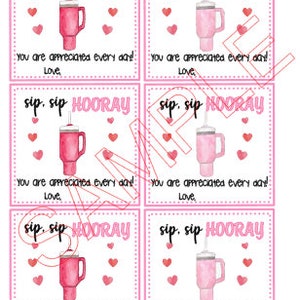 Stanley Tumbler Quencher Cup Valentine Editable Printable| Stanley ...
