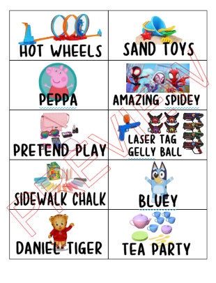 Toy Bin Labels| Toy Box Labels Template | Editable Toy Cube Labels ...