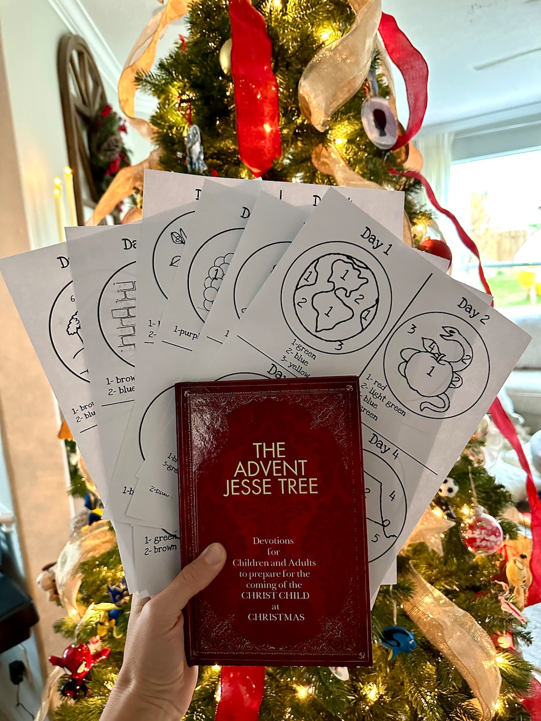 The Advent Jesse Tree Ornaments| Printable | Color by Number Advent ...