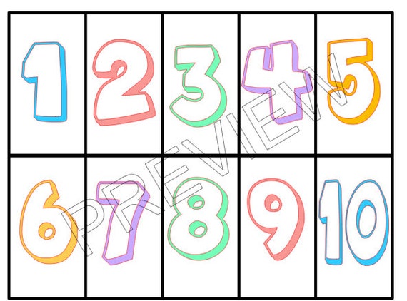 Numbers Printable for Sensory Bin Puzzles Subitizing Adding - Etsy