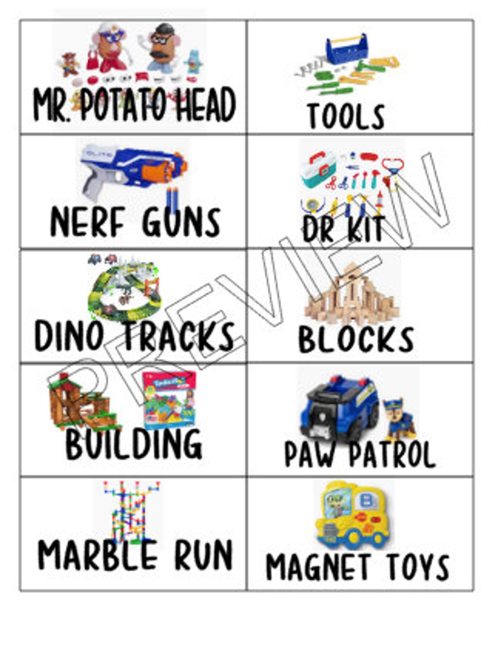 Toy Box Labels, Toy Cube Labels| Toy Picture and Word Labels |playroom ...