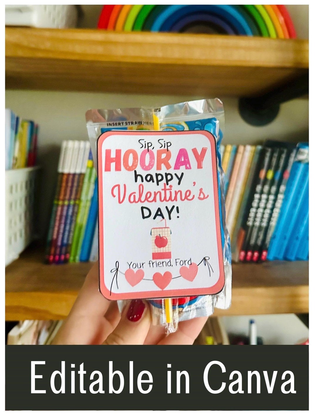 Easy Class Valentine | Juicebox Valentine | Sip Sip Hooray| Capri Sun ...