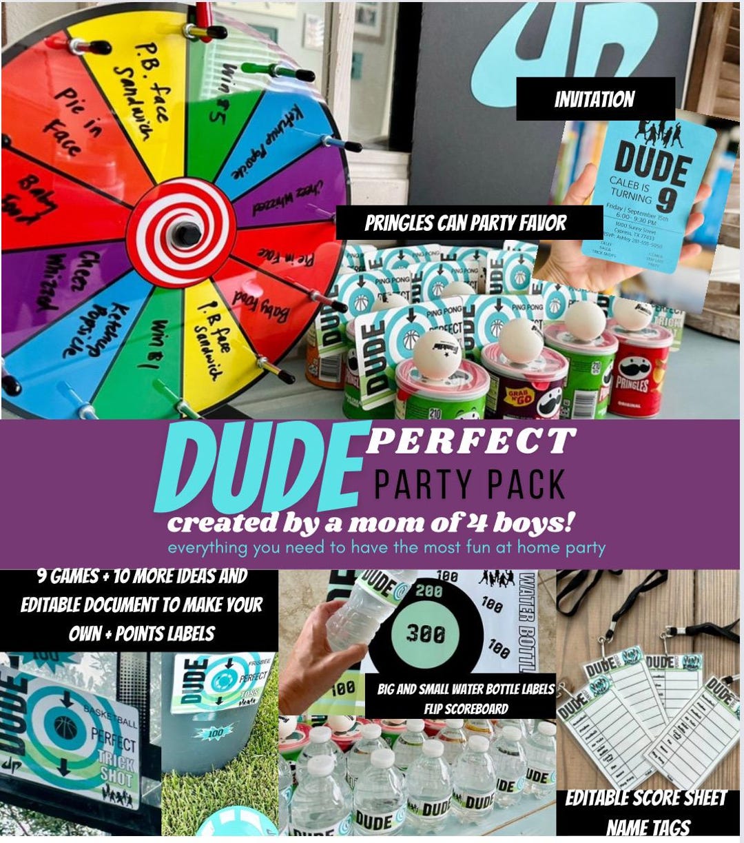Dude Perfect Birthday Party| Editable Sports Birthday Party Pack ...