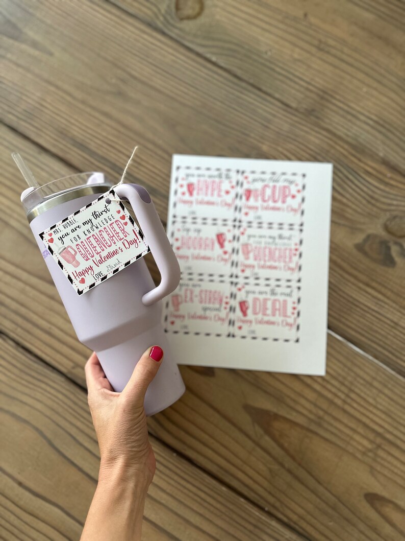 Stanley Tumbler Quencher Cup Valentine Editable Printable Ex Straw ...