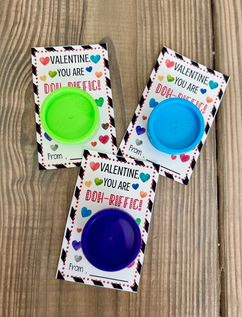Play Doh Valentine's Day Printable Easy Class Non Candy Allergy Nut ...