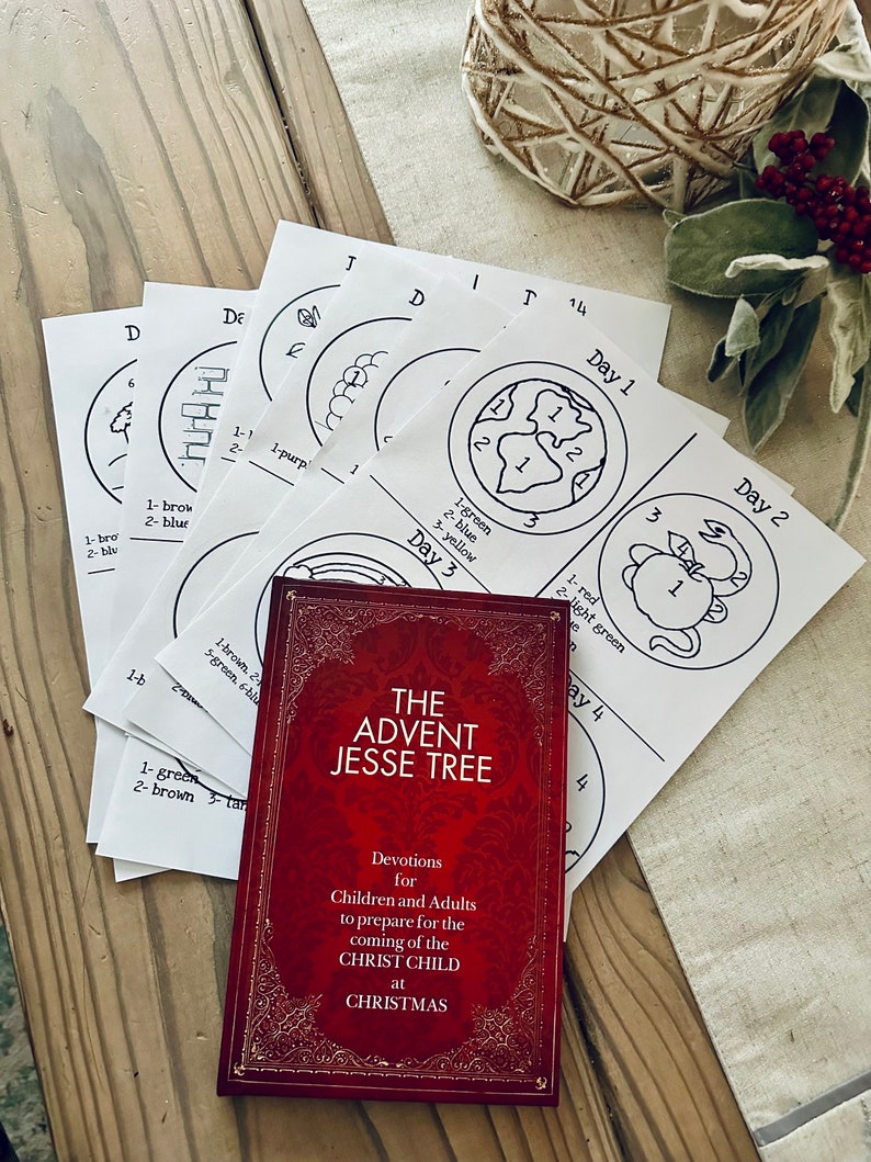 The Advent Jesse Tree Ornaments| Printable | Color by Number Advent ...