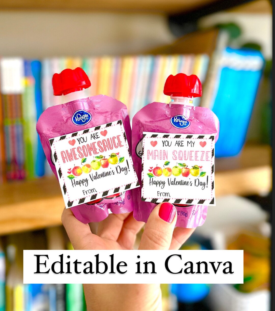 Apple Sauce Valentine's Day| Class Valentine| Toddler Valentine ...