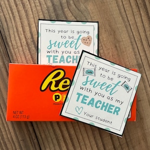Sweet Teacher Gift Printable | Back to School, Candy Card (digital ...