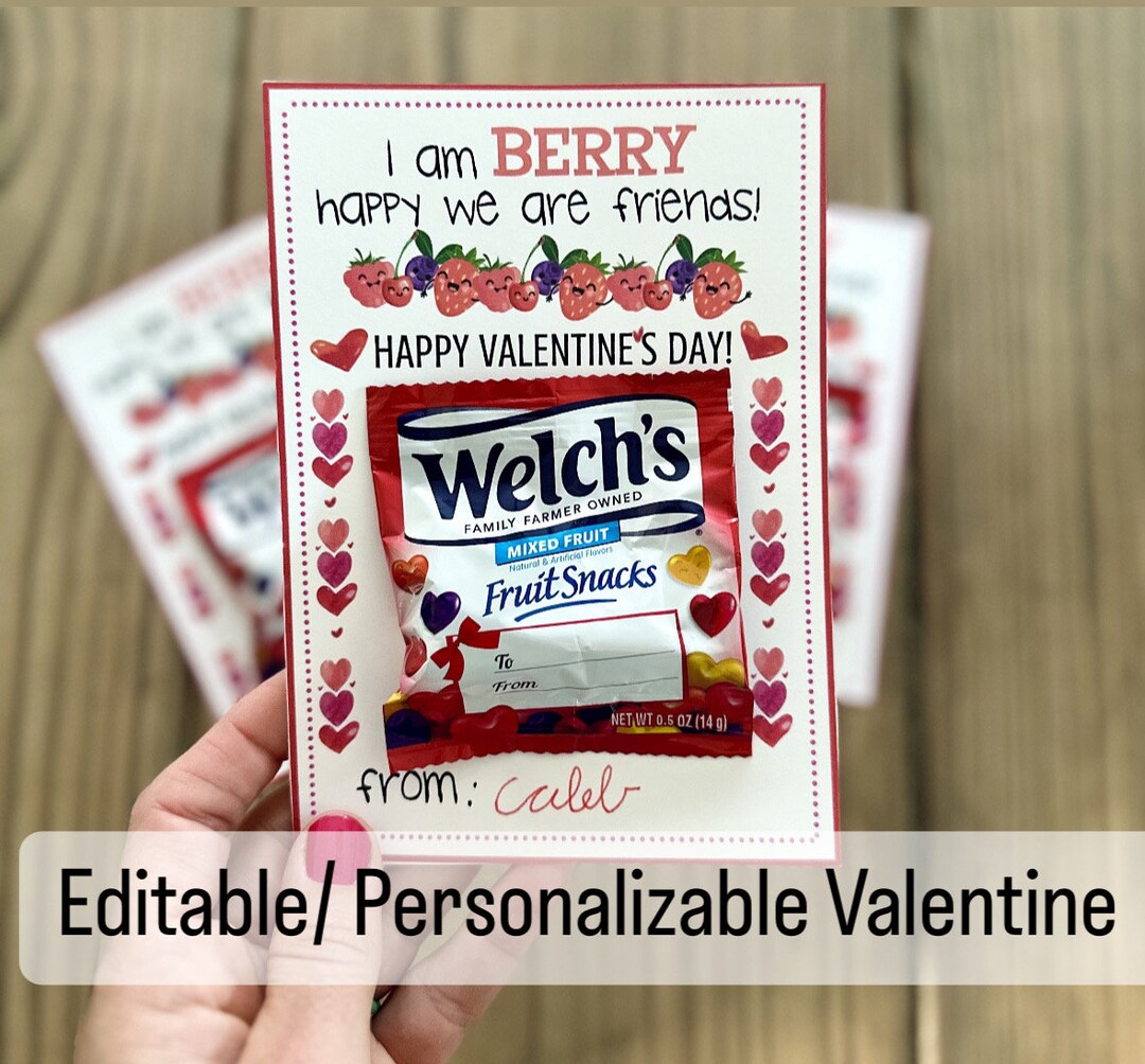 Fruit Snack Valentine's Day Printable | Vday Printable | Berry Happy ...
