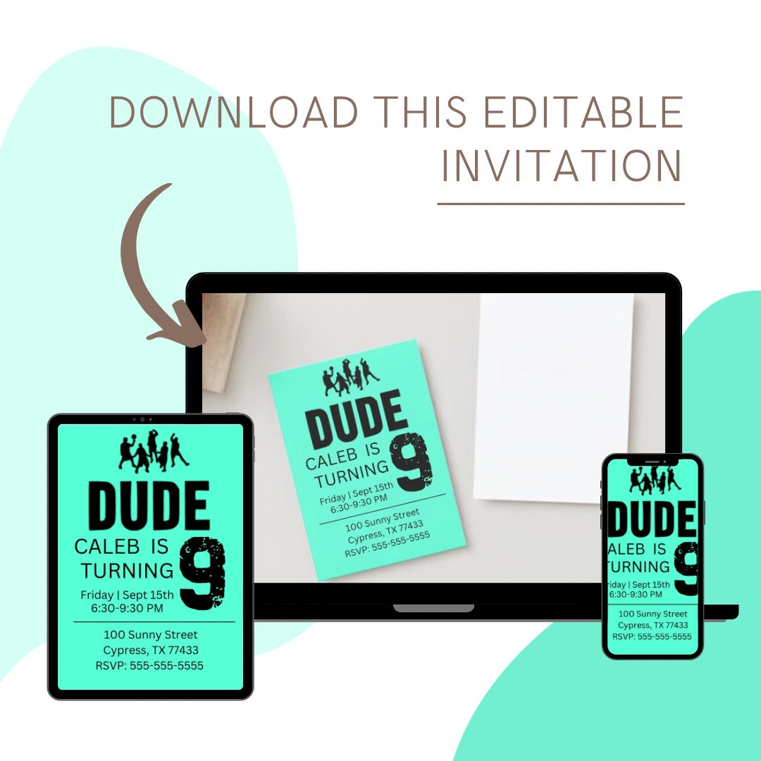 Dude Perfect Party Digital Editable Invitation| Dude Perfect Sports ...