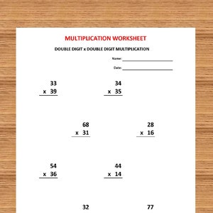 Multiplication Double Digit (10 Math Worksheets With Answers)/pdf/ Year ...