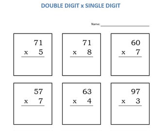 Multiplication 1 minute drill V 10 Math Worksheets with | Etsy