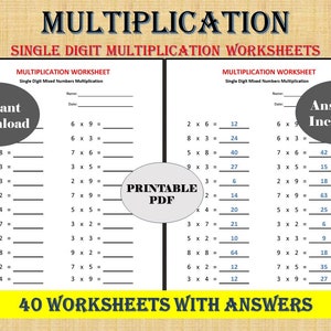 Multiplication Practice Sheets, Printable Worksheets, Multiplication ...