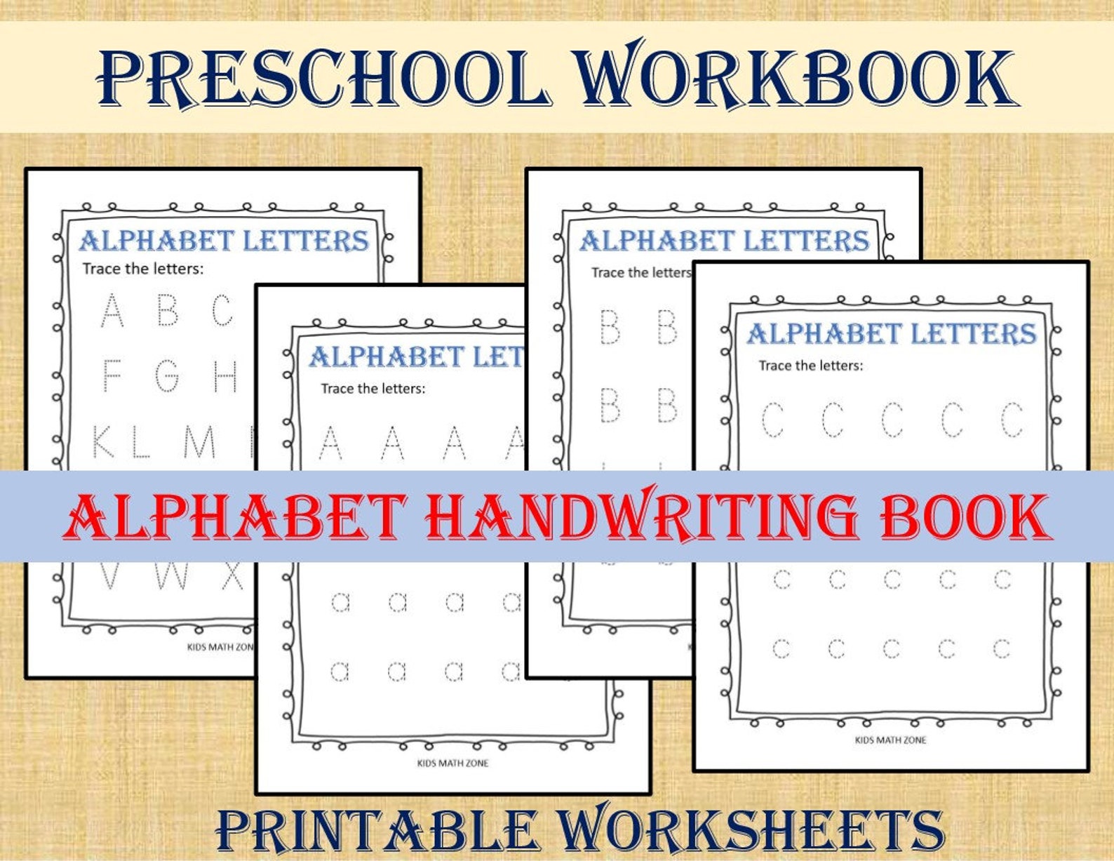 Preschool Workbook Alphabet Handwriting Book Trace the - Etsy