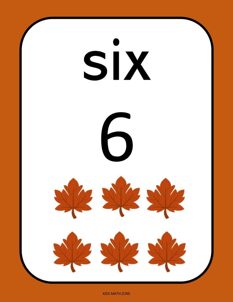 Fall Leaves Numbers 1-20 Posters: Classroom Homeschool Decor (digital ...