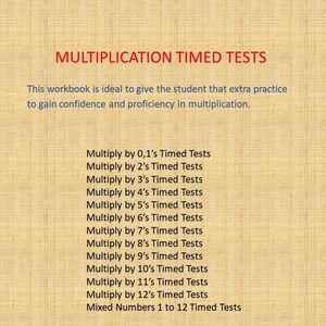 Multiplication Drills: 100 Days Timed Tests, Grades 3-5, Printable 3rd ...