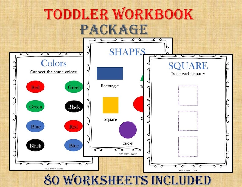 TODDLER WORKBOOK 80 Printable Worksheets Kids Activities - Etsy