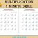 Multiplication 1 Minute Drill V 10 Math Worksheets With Answers/ Pdf ...