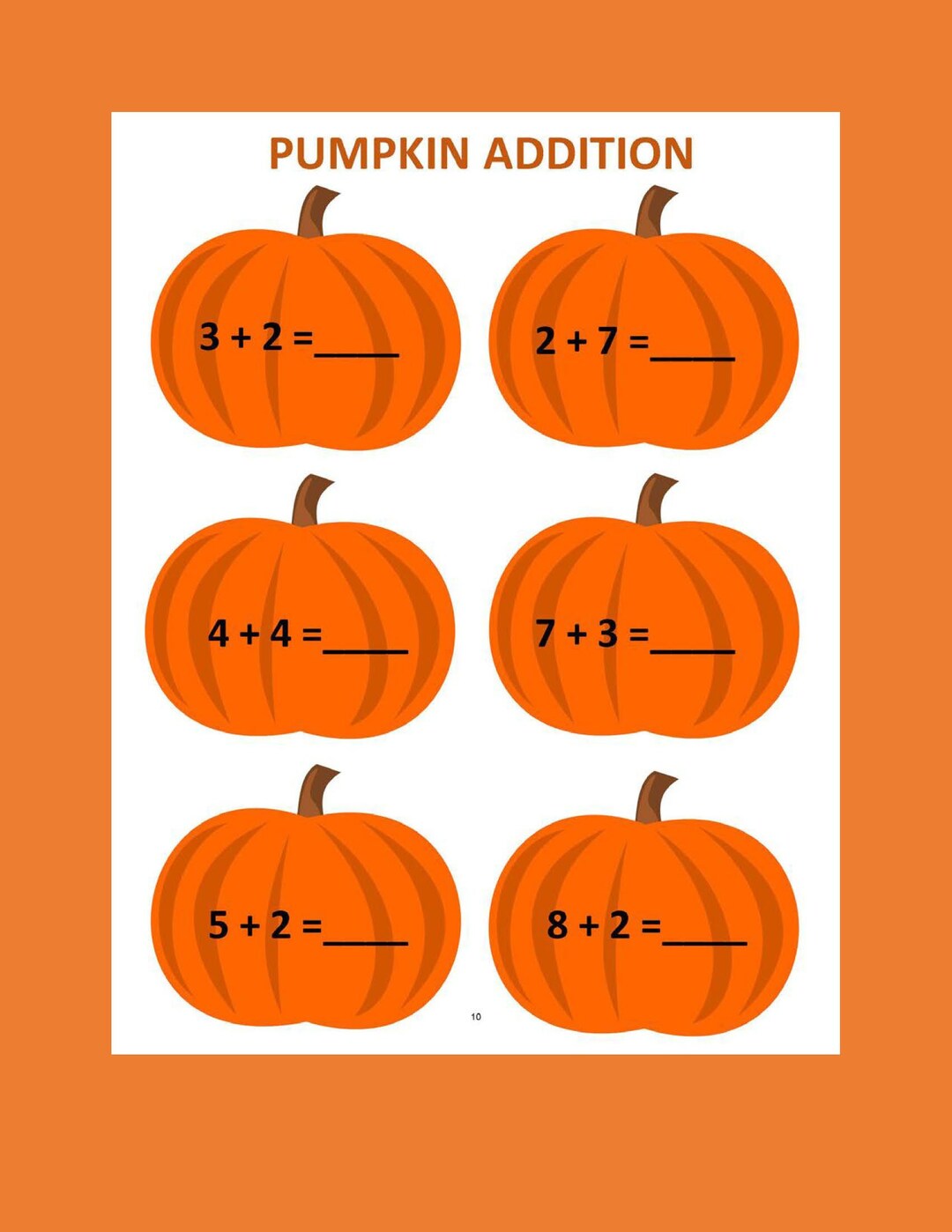 Pumpkin Addition Worksheets: Thanksgiving Math Activities (PDF Download ...