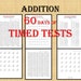 Addition Math Drills: 60 Days of Timed Tests, Grades 1-2 (printable) - Etsy