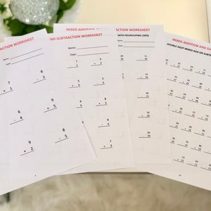 Math Worksheets Addition & Subtraction (30 Worksheets With Answers) - Etsy
