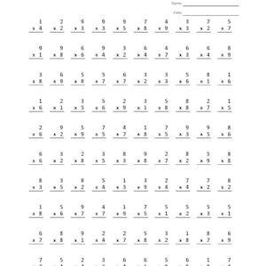 Multiplication 5 Minute Drill V 10 Math Worksheets With Answers/pdf ...