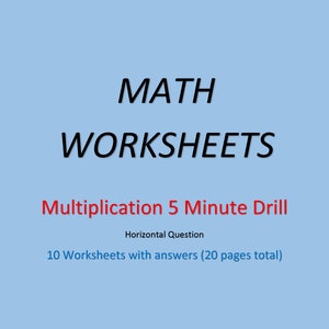 Multiplication 5 Minute Drill worksheets With Answers/pdf/ Year 2,3,4 ...