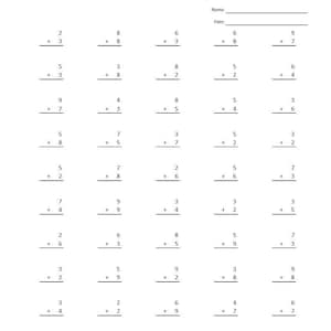 ADDITION 3 MINUTE DRILL (10 Worksheets) Pdf/ Year 1, 2, 3/ Grade 1,2,3 ...