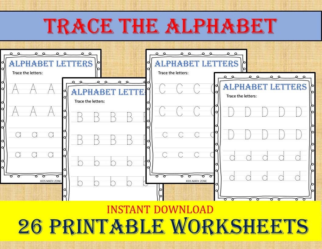 Trace the Alphabet Letter, Traceable Letters, Handwriting, Toddler ...