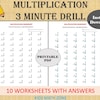 Multiplication 5 Minute Drill (worksheets With Answers)/pdf/ Year 2,3,4 ...