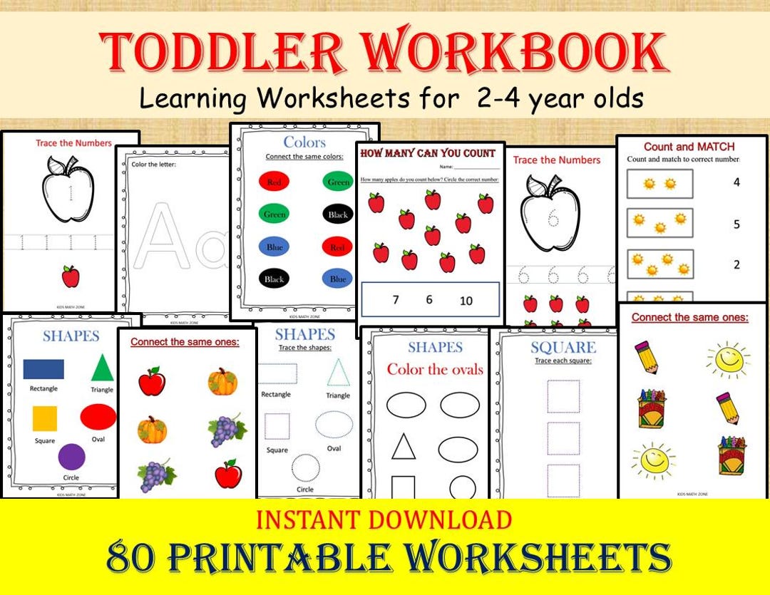 Toddler Workbook | Ages 2–4 | Fun Learning Activity Worksheets for ...