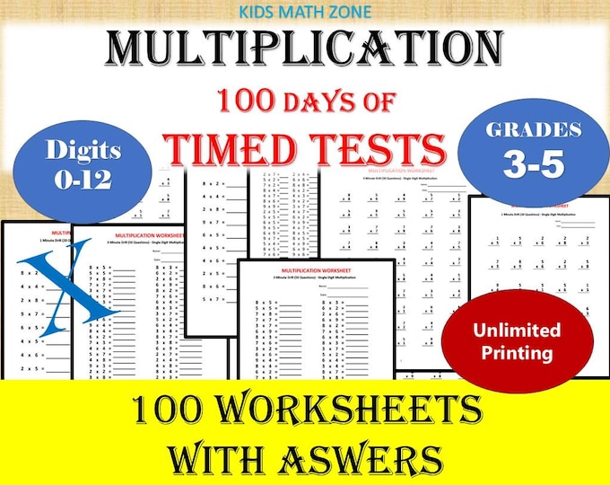 MULTIPLICATION CHARTS (10x10, 12x12, 25x25, Blank for Practice ...