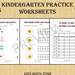 Kindergarten Practice Package - 50 Math Worksheets for Kindergarten ...
