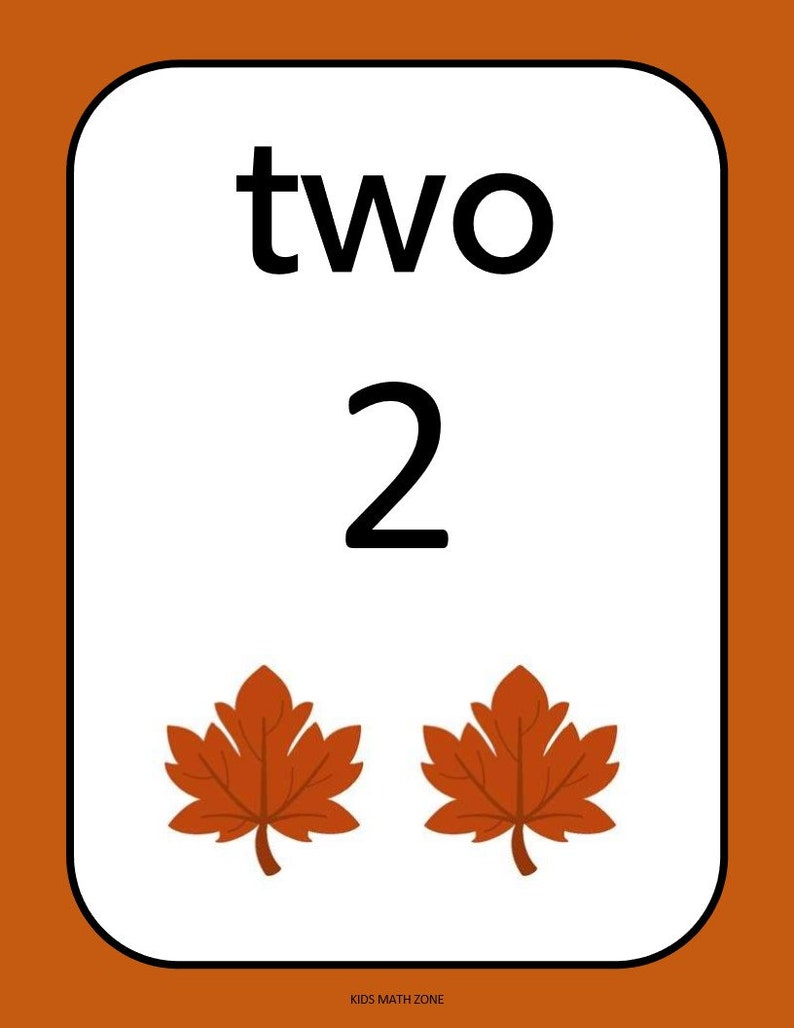 20 Printable Numbers Posters. Fall Leaves Numbers 1-20. Wall | Etsy