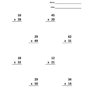 Multiplication Double Digit 10 Math Worksheets With - Etsy