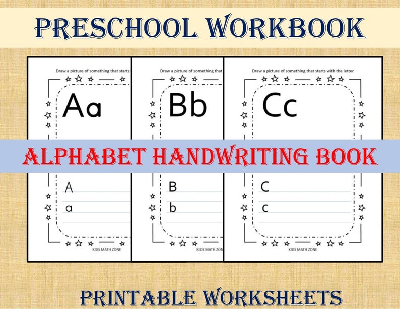 Preschool Workbook Alphabet Handwriting Book Trace the - Etsy