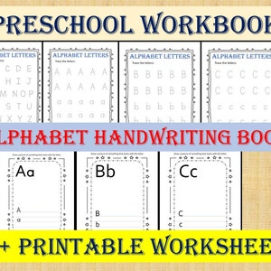 Preschool Workbook, Alphabet Handwriting Book, Trace the Alphabet ...