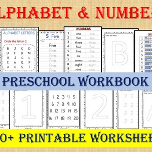 ALPHABET & NUMBERS (120 Worksheets) / Preschool Worksheets, Kids ...