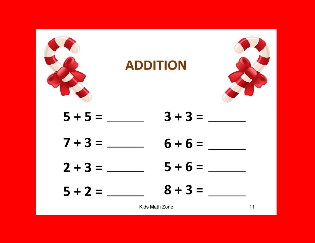 CANDY CANE ADDITION B 12 Worksheets Pdf Preschool Kindergarten Year candy-cane-addition-b-12-worksheets-pdf-preschool-kindergarten-year