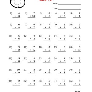 Addition Workbook (100 Worksheets With Answers) Pdf/ Kinder, Grade 1,2 ...