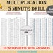 Multiplication 5 Minute Drill Worksheets: Grade 2-4 (PDF Download) - Etsy