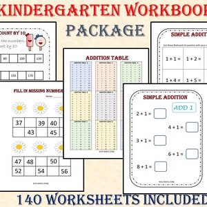 Toddler, Pre-k + K Learning Bundle (220 Printable Worksheets), Kids ...