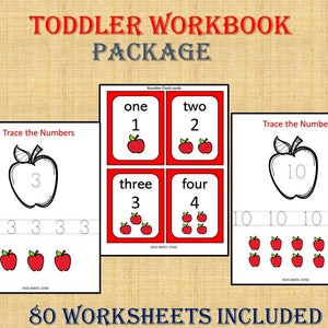 Toddler Workbook: 80 Printable Worksheets PDF, Kids Activities ...