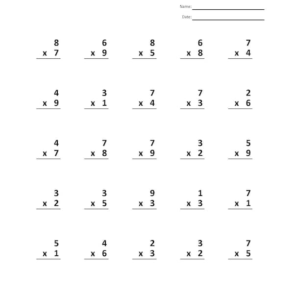 Multiplication 1 12 - Etsy Singapore